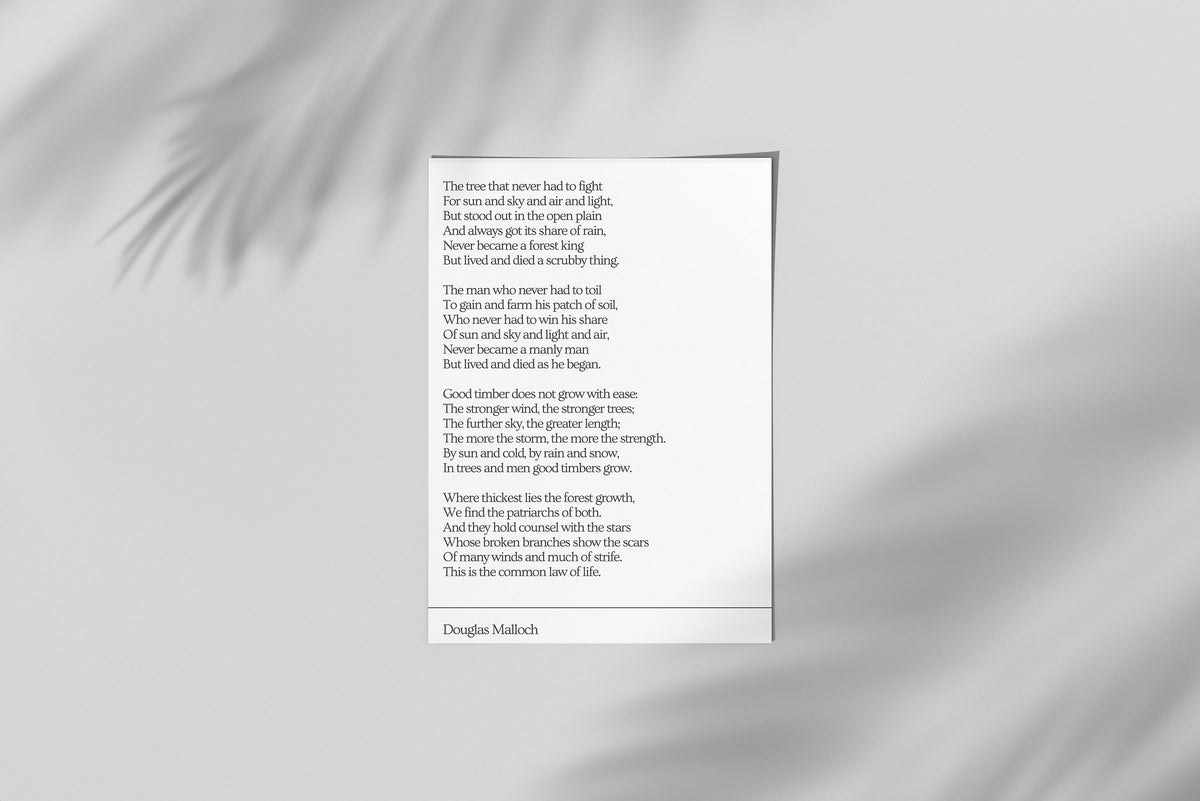 Douglas Malloch Good Timber Poem | Moonrise Prints